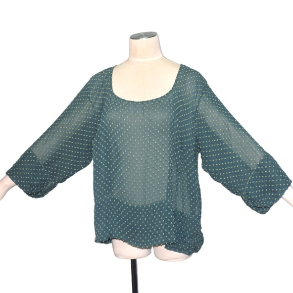 Grizas | Tops | Grizas Sheer Silk Blend Swiss Dot Top Large Sheer Dusty ...